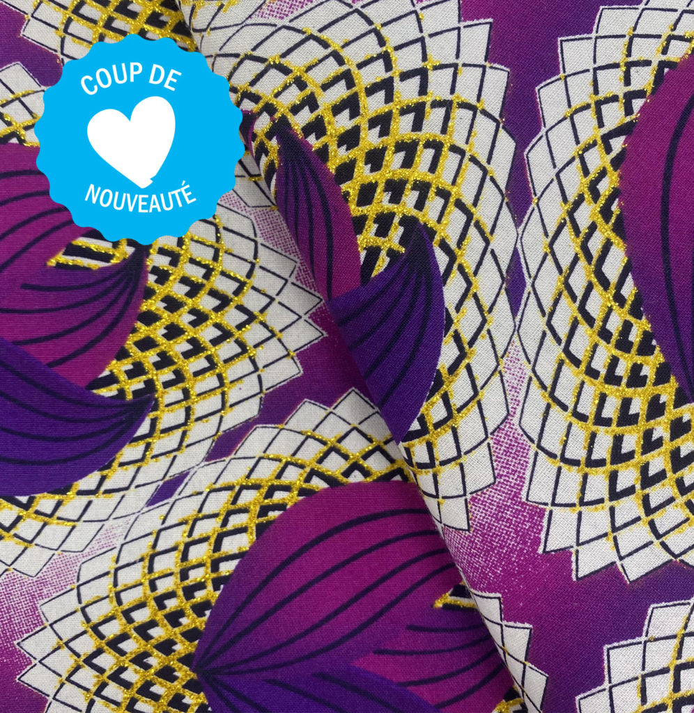 Tissu WAX Brillant Violet - MacaSports - Vente de tissus